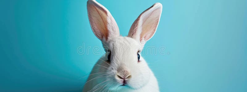 White Rabbit Nestled in a Twig Nest Surrounded by Decorated Easter Eggs ...