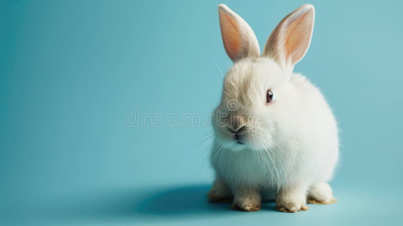 White Rabbit Nestled in a Twig Nest Surrounded by Decorated Easter Eggs ...