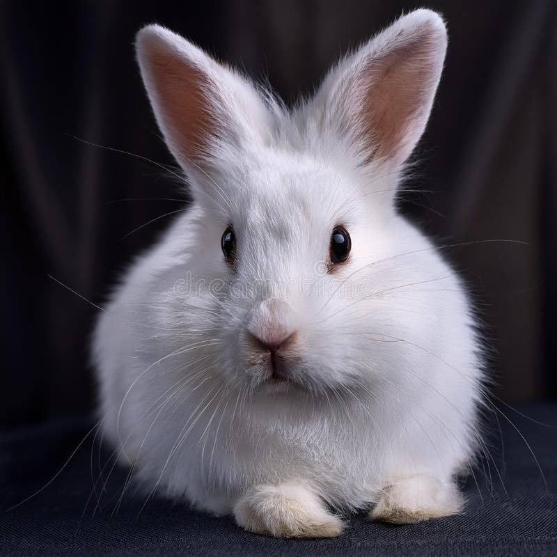 White rabbit, AI generated stock illustration. Illustration of cute ...