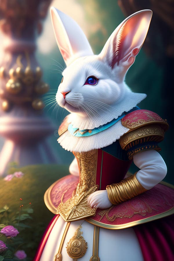 White Rabbit from Alice in Wonderland, Generated by AI Technology Stock ...