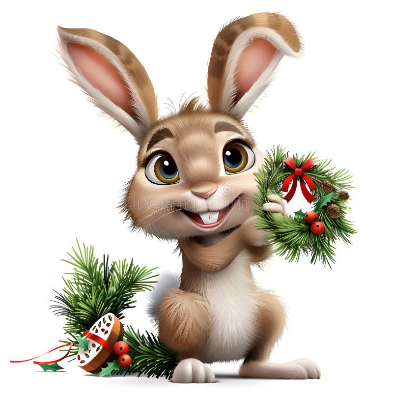 The White Rabbit is Christmas. an Illustration Created by Artificial ...