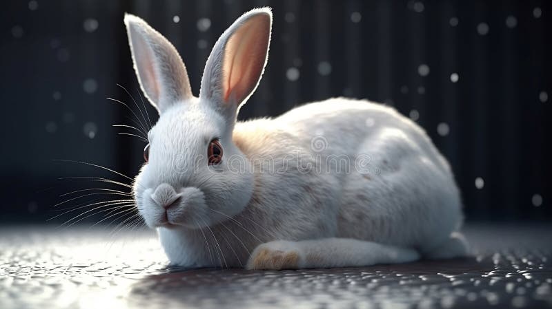 White Rabbit in Business Suit. Generative AI. Stock Illustration ...