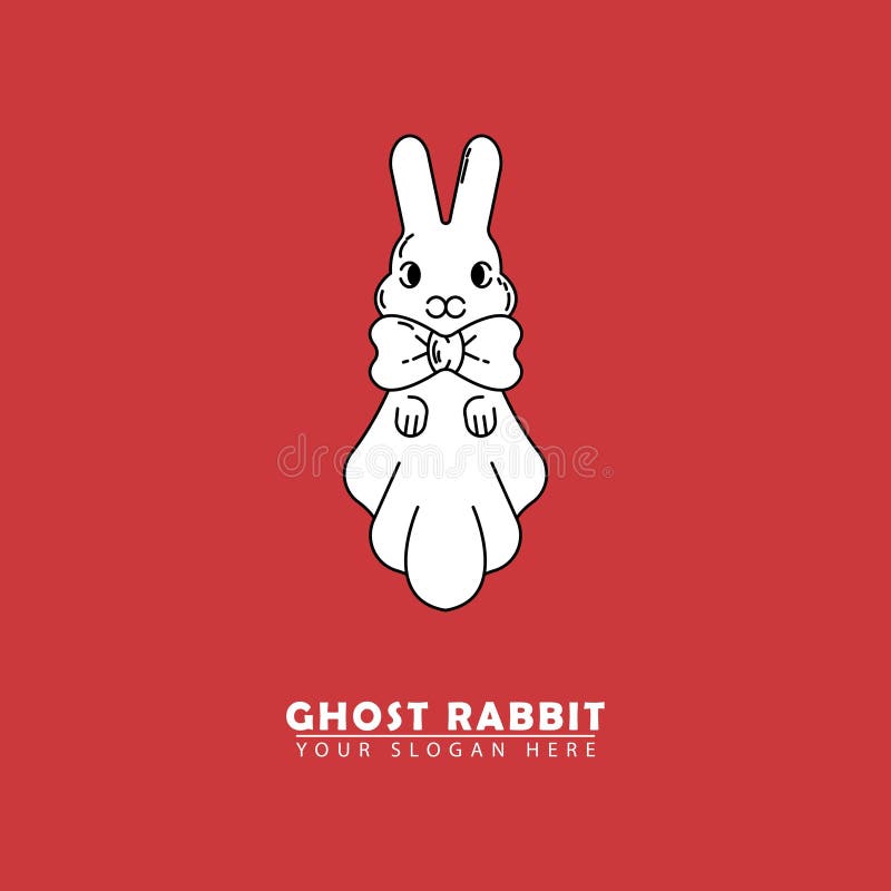 White Rabbit Ghost Flying Mascot Logo Vector Icon Stock Vector ...