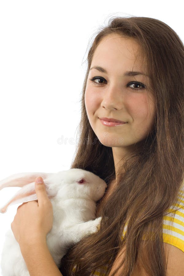 664 Beautiful Woman White Rabbit Head Stock Photos - Free & Royalty ...