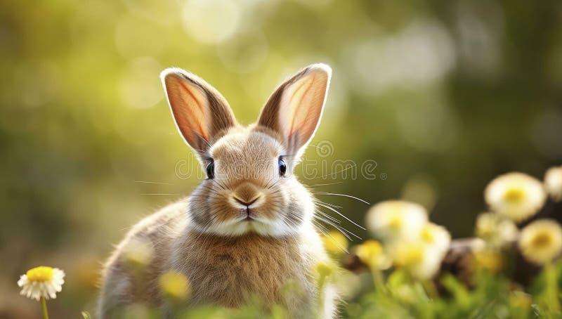 White Rabbit in the Grass Rabbit in the Grass Stock Illustration ...