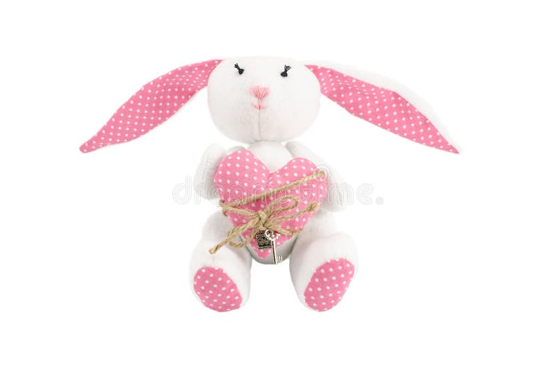 White rabbit with heart stock image. Image of romantic - 50461811