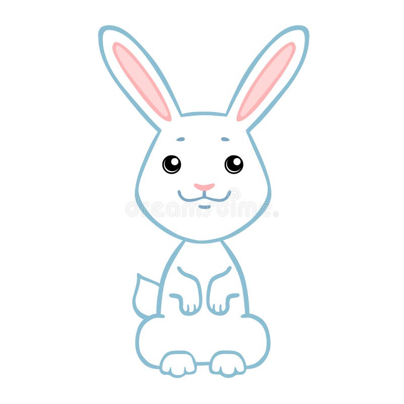 White Rabbit Isolated on the White Stock Vector - Illustration of ...
