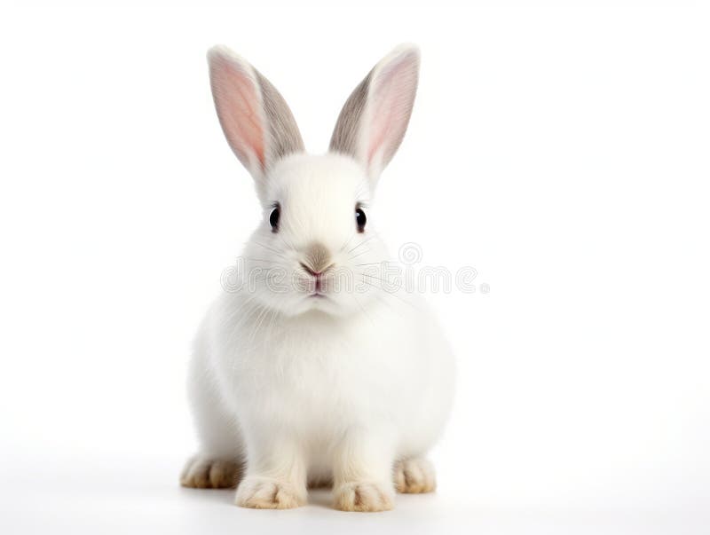 White Rabbit Isolated on White Stock Illustration - Illustration of ...