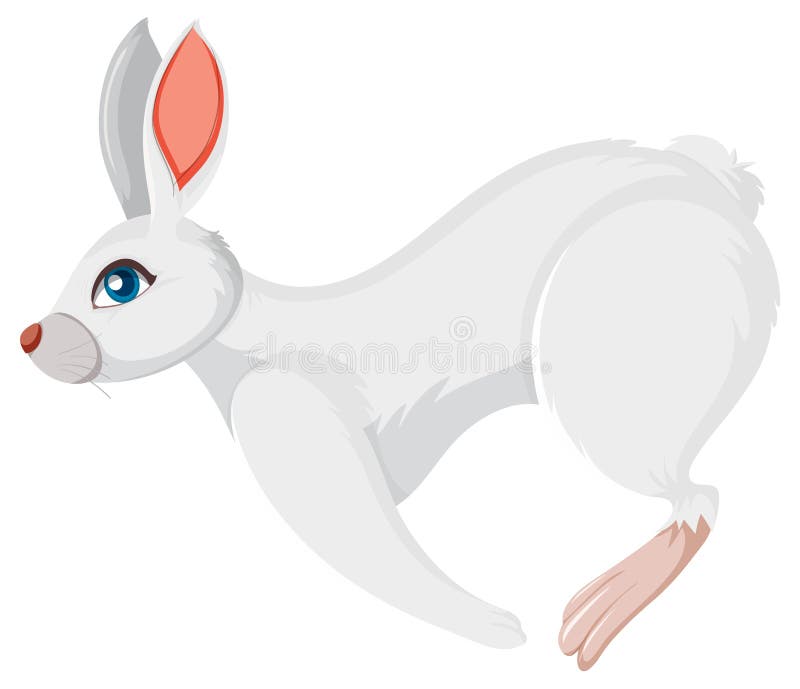 White Rabbit Jumping Isolated Stock Vector - Illustration of symbol ...