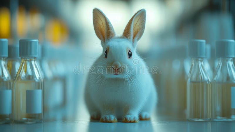 A White Rabbit in a Laboratory Setting, Symbolizing Scientific Research ...