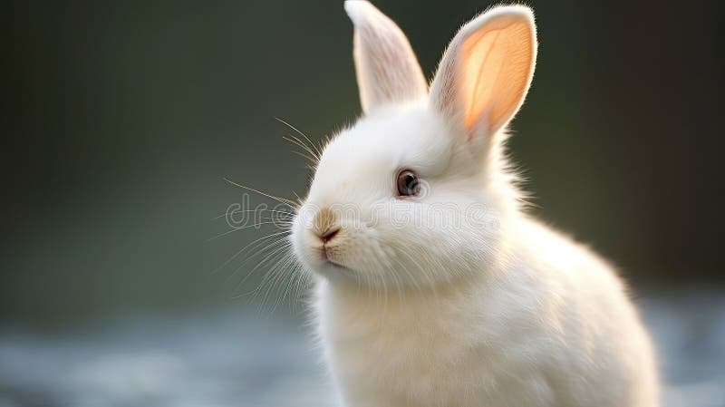 A White Rabbit with Long Ears Stock Illustration - Illustration of ...