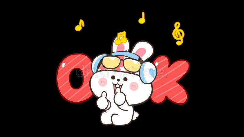 White Rabbit OK Dance - Transparent Background for Creative Projects ...