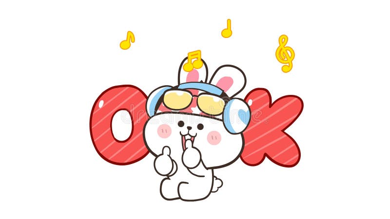 White Rabbit OK Dance - White Background for Clean Designs Stock Video ...