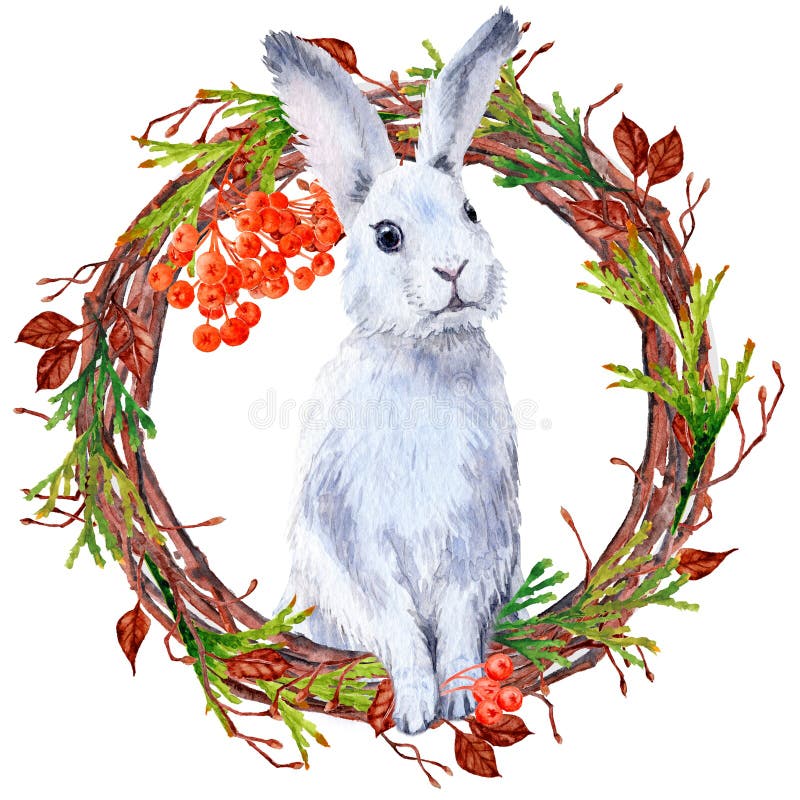 A White Rabbit Peeks Out of a Vignette of Twigs. Tuya and Ashberry in ...