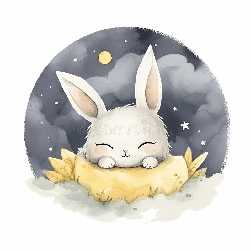 White Rabbit Sitting on Cloud Stock Image - Image of whimsy, heaven ...