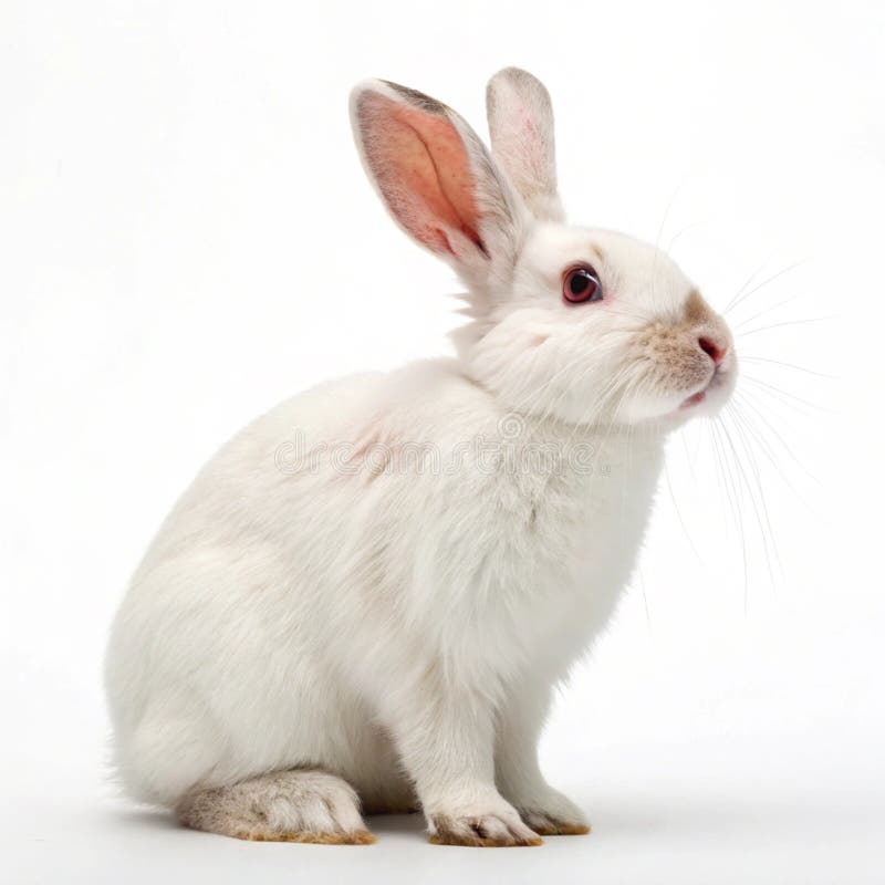 A White Rabbit with Red Eyes Stock Illustration - Illustration of ...