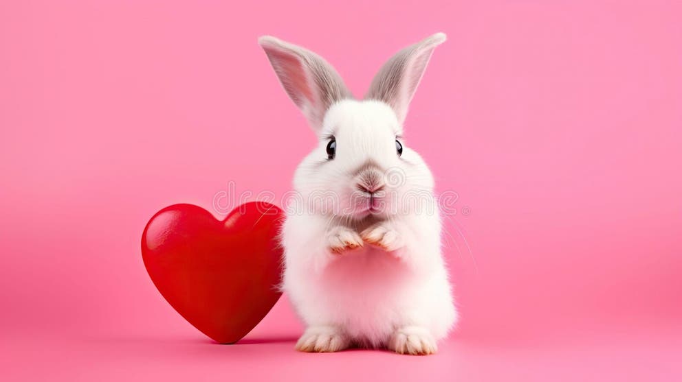 White Rabbit with Red Heart White Rabbit with Heart Rabbit with Heart ...