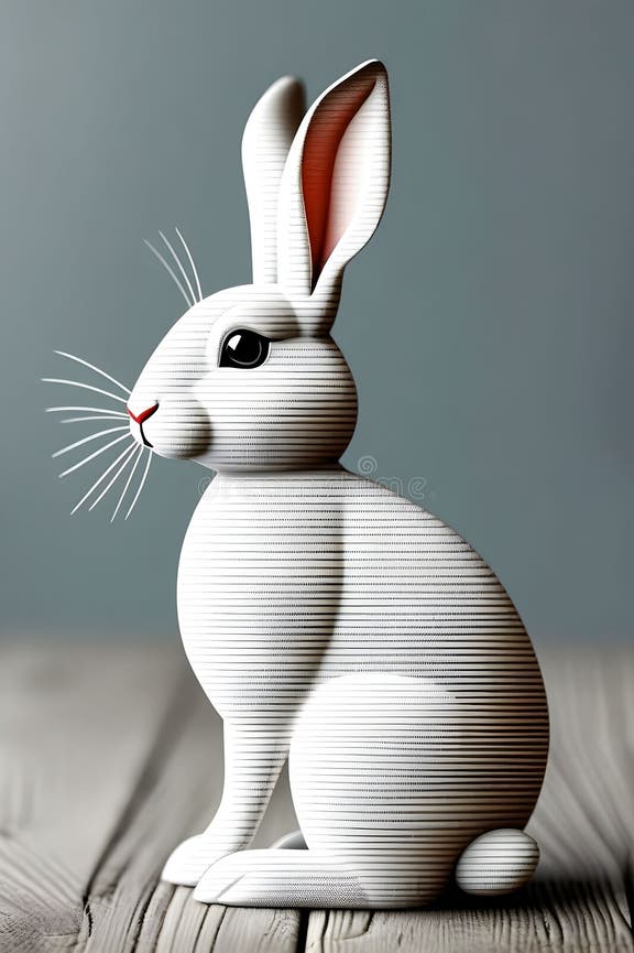 White Rabbit Scandinavian Style Easter Stock Image - Image of outline ...