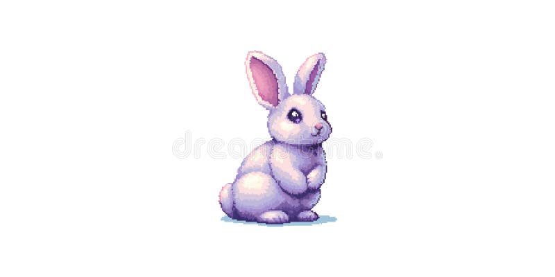 White Rabbit Sitting Isolated on Transparent Background Stock Image ...