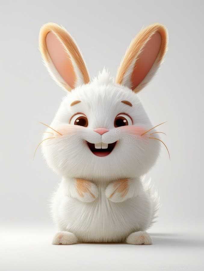 A White Rabbit Sitting on Its Hind Legs Stock Illustration ...