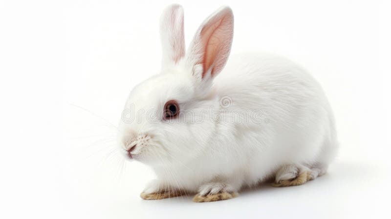 White rabbit sitting stock photo. Image of purity, generated - 382568980