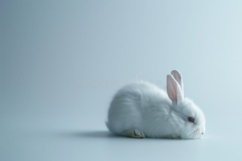 A White Rabbit Sitting on Top of a Table Stock Illustration ...