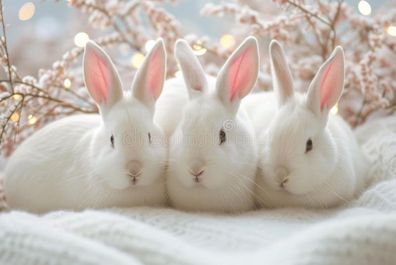 White Rabbit White Rabbit in the Snow White Rabbit in the Garden Stock ...