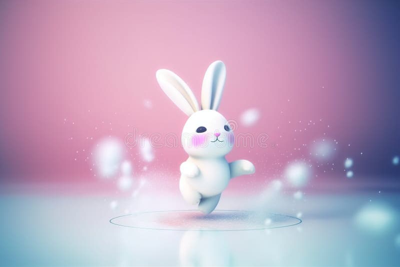 White Rabbit Standing Its Hind Legs Snow Stock Photos - Free & Royalty ...