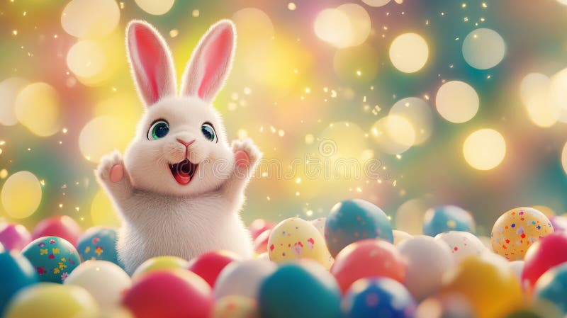 Startled Rabbit Runs Away Over a Pool of Water Stock Photo - Image of ...