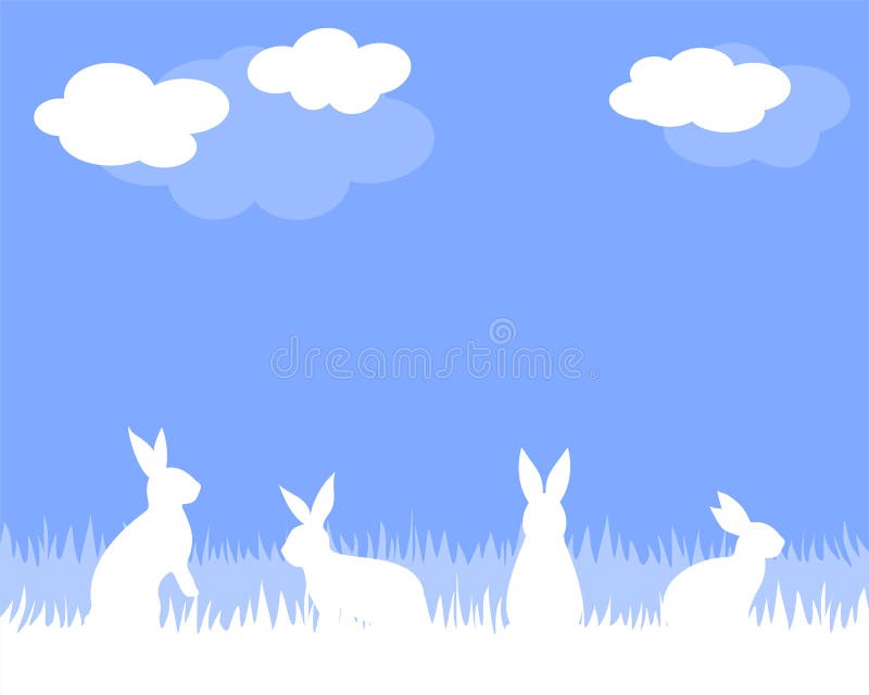 Rabbits in grass text stock vector. Illustration of vector - 90817556