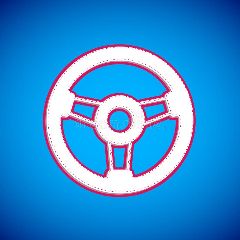 White Racing Simulator Cockpit Icon Isolated on Blue Background. Gaming ...