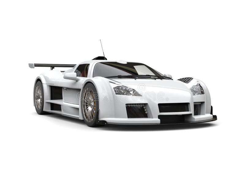 White Racing Supercar - Side View Stock Illustration - Illustration of ...