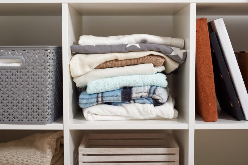 White Rack with Shelves Full of Stuff Stock Image - Image of item ...