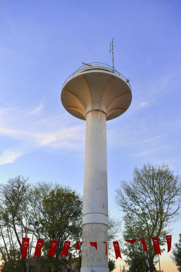 White radar tower. stock photo. Image of military, seaside - 188520068