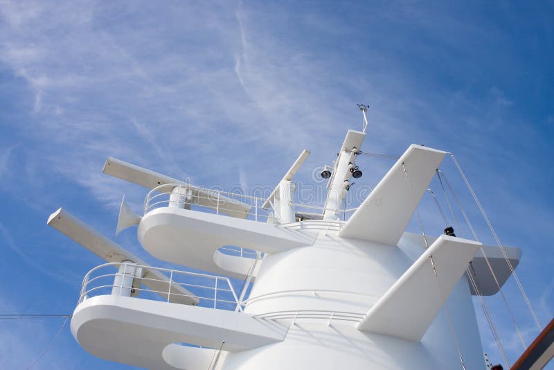 White Radar Tower on a Cruise Ship Stock Photo - Image of technology ...