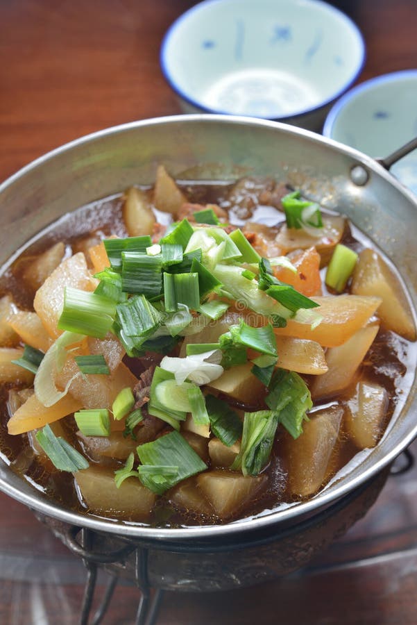 White Raddish in hotpot stock image. Image of white - 165789879