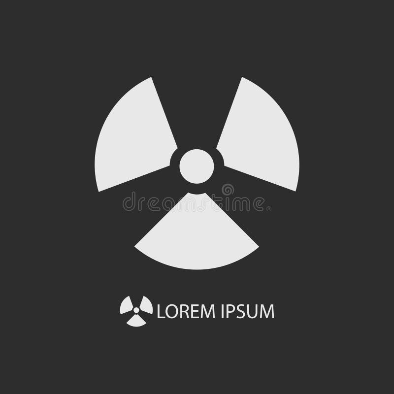 White Radiation Sign on Dark Grey Stock Vector - Illustration of plain ...