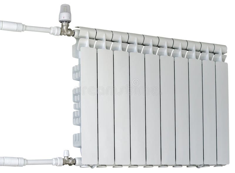 White Radiator Battery Heating on White Stock Photo - Image of heating ...
