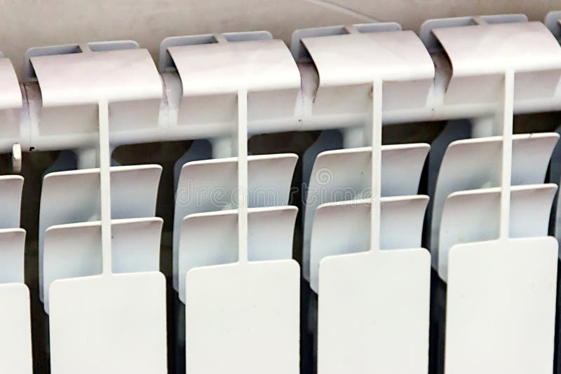 White Radiator. Close Up Elements Modern Battery - Source of Heat Stock ...