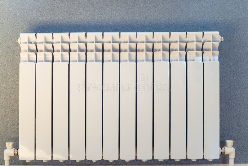 White Radiator Heating Ona Wall Background Stock Image - Image of ...