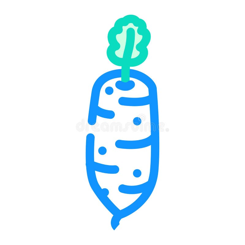 White Radish Color Icon Vector Illustration Stock Vector - Illustration ...
