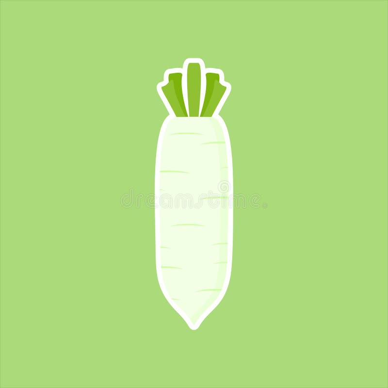 White Radish Flat Design Vector Illustration Stock Vector ...