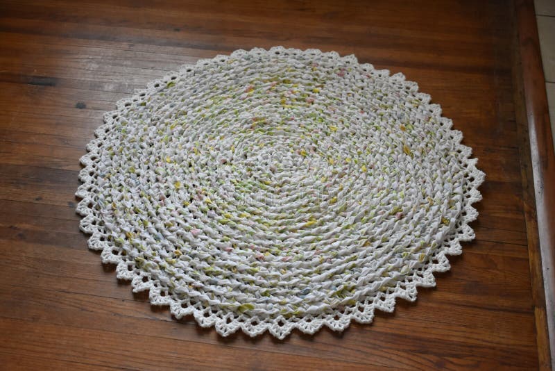 White rag rug stock image. Image of white, green, craft - 131274675