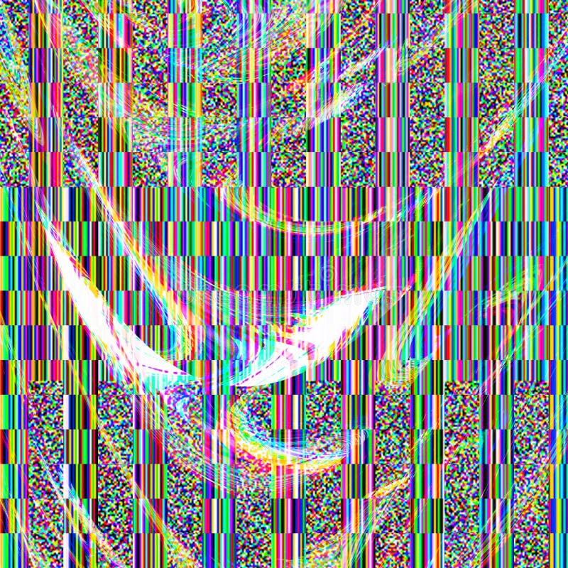 White and Rainbow Colorful Program Glitch with Straight Lines and with ...