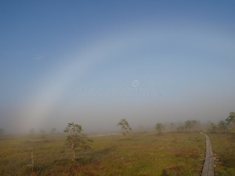 White rainbow of fog stock image. Image of north, misty - 15607423