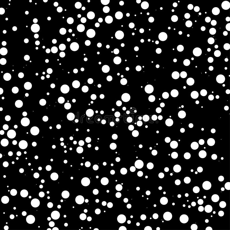 White Random Dots, Circles Over Black Backdrop. Dotted Vector Element ...