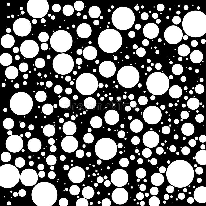 White Random Dots, Circles Over Black Backdrop. Dotted Vector Element ...