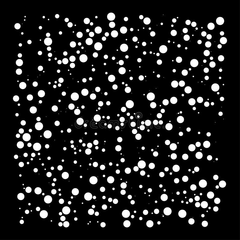 White Random Dots, Circles Over Black Backdrop. Dotted Vector Element ...