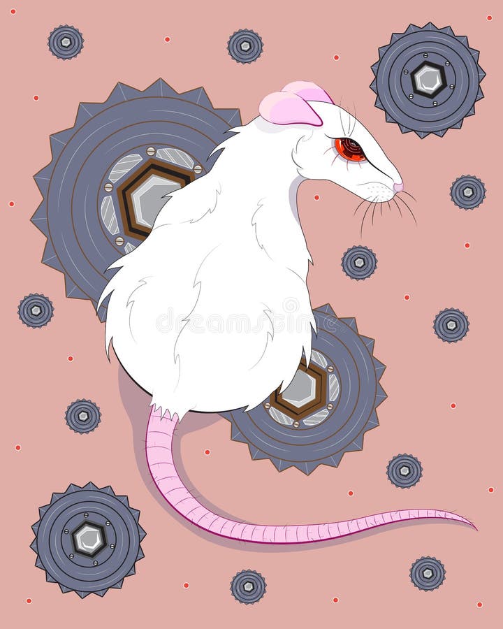 White Rat Cyborg stock vector. Illustration of animal - 165218582