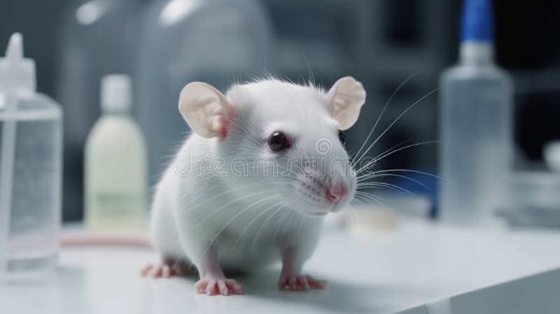 White Rat in laboratory stock illustration. Illustration of nutrition ...